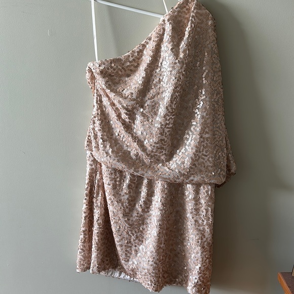 Jessica Simpson | Dresses | Jessica Simpson One Shoulder Cream Sequin ...